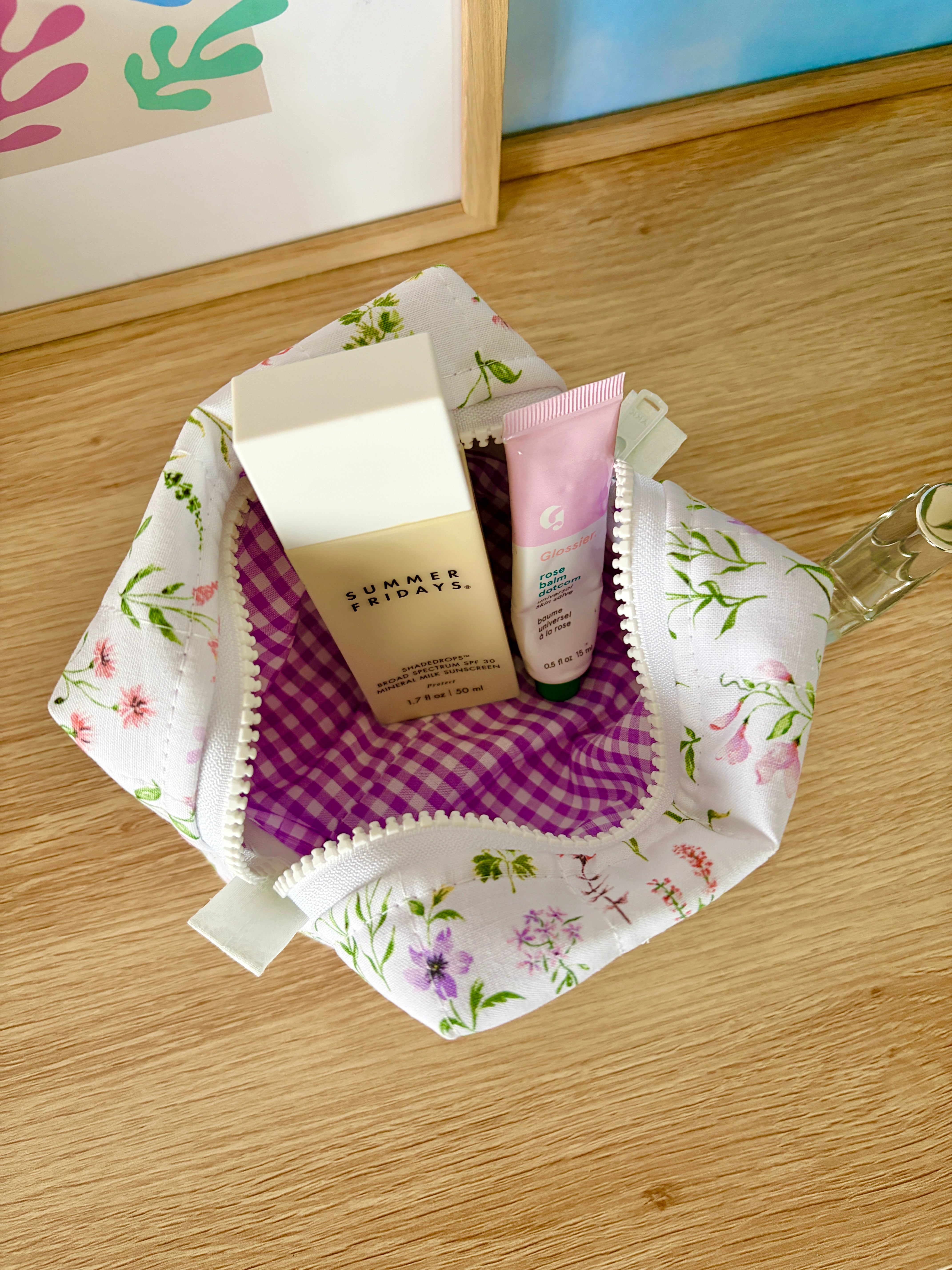 Purple Wildflower Mini Makeup Bag – Xoxo Charley